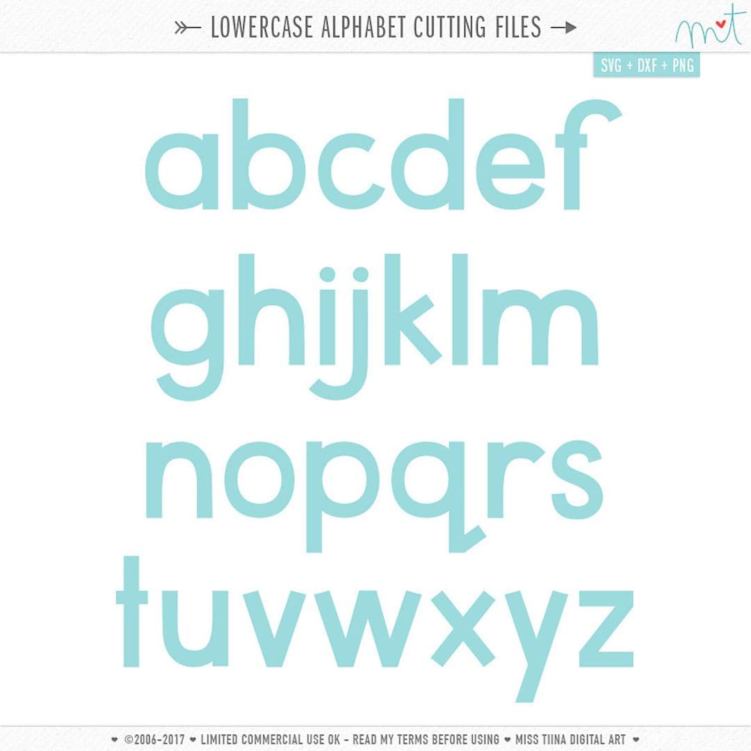 Lowercase Alphabet SVG DXF Digital Die Cut Files for Cutting Machines ...