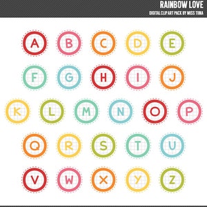 Rainbow Love Digital Clipart Clip Art Illustrations - Instant Download ...