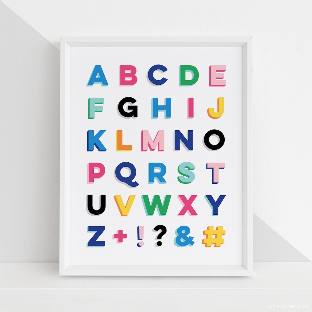 A to Z ABC Alphabet DIY Digital Wall Art Prints Printables - Baby Kids ...