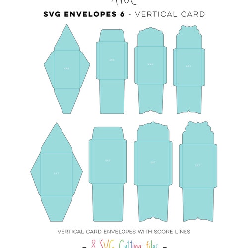 Envelopes 9 Mini Slimline SVG Digital Die Cutting Files With - Etsy