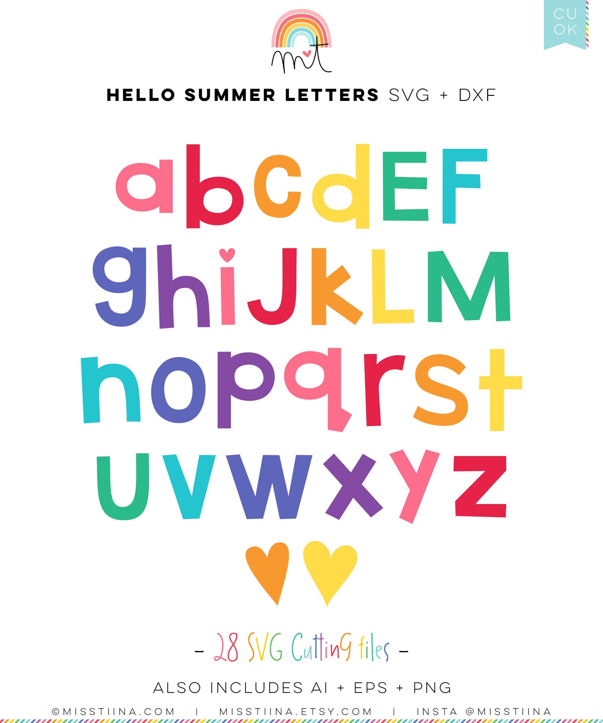 Hello Summer Letters SVG DXF Digital Die Cutting Files | Etsy