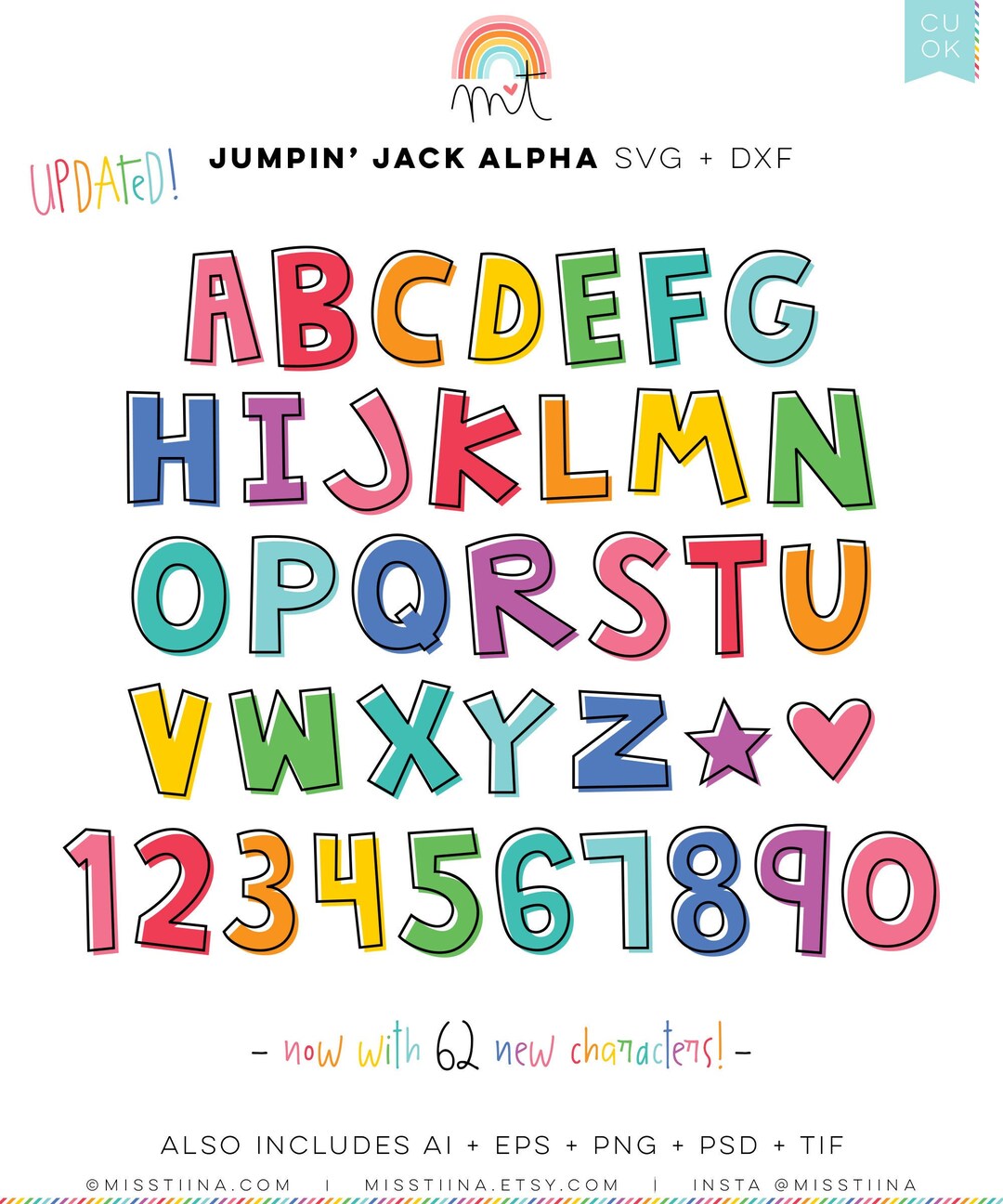 Jumpin' Jack Alphabet SVG DXF Digital Die Cut Files for Cutting ...