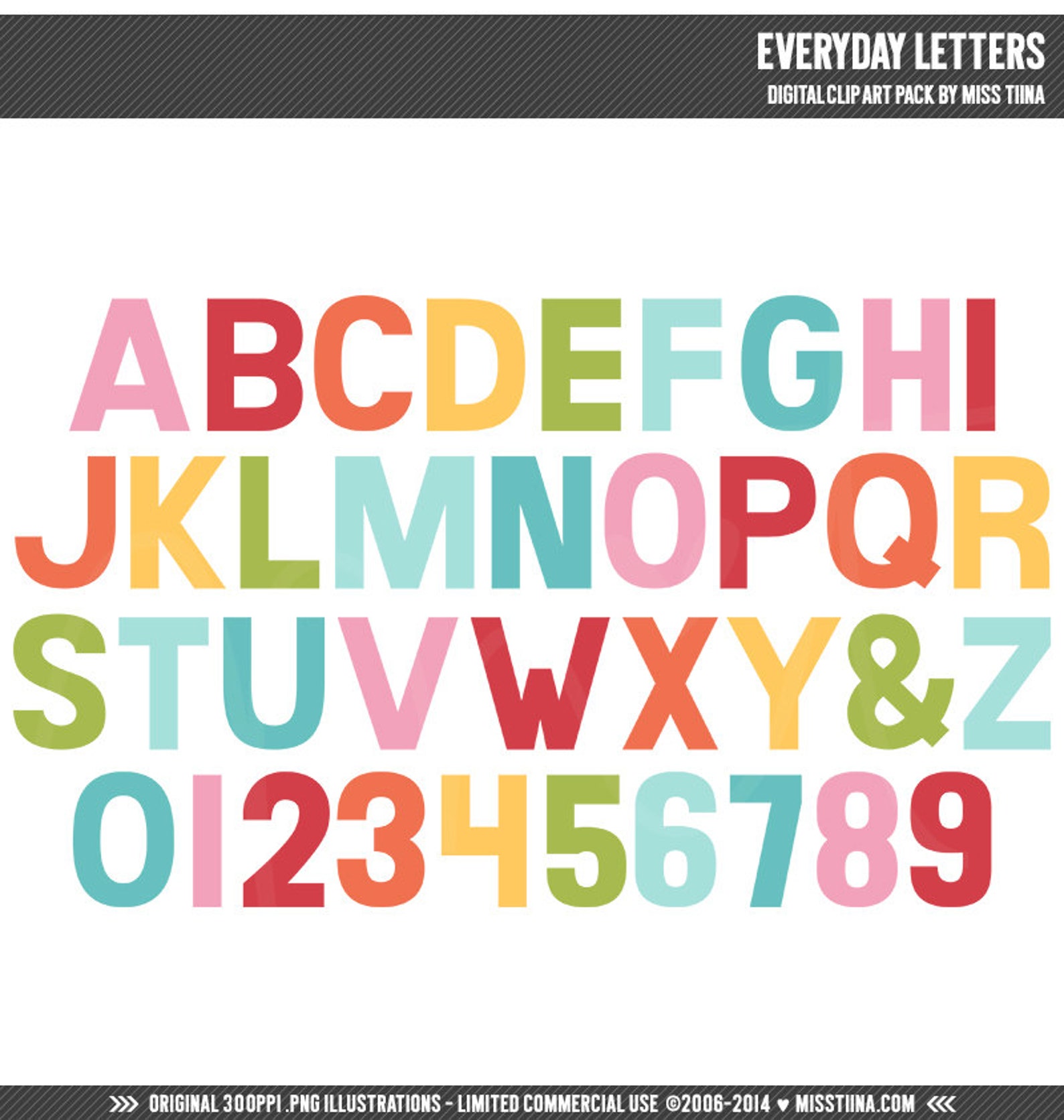 Everyday Letters Digital Clipart Clip Art Illustrations | Etsy