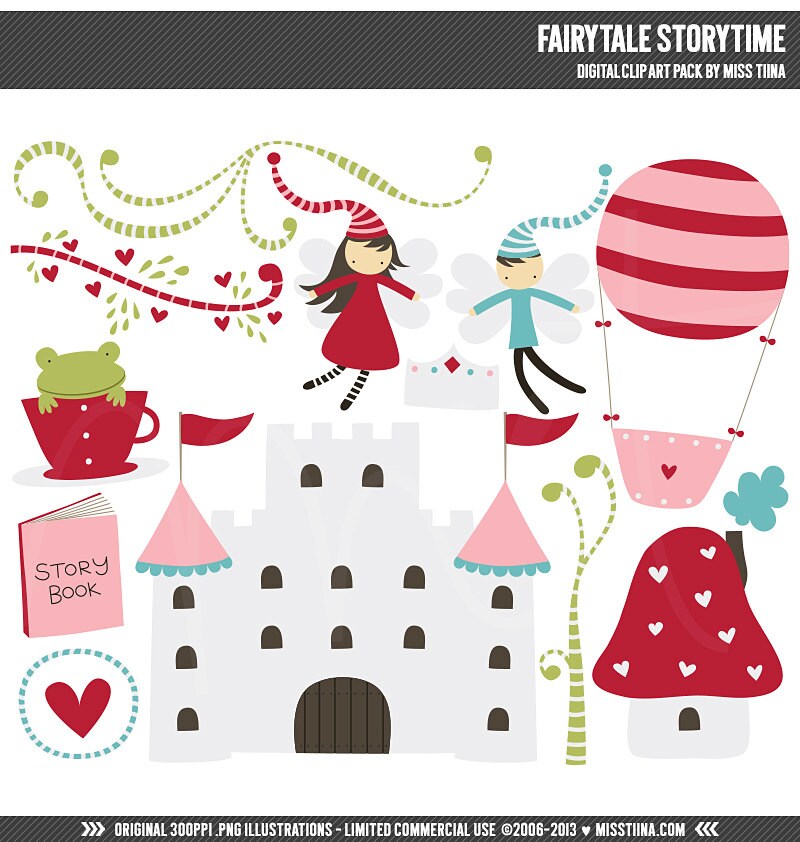 Fairytale Storytime Digital Clipart Clip Art Illustrations - Etsy