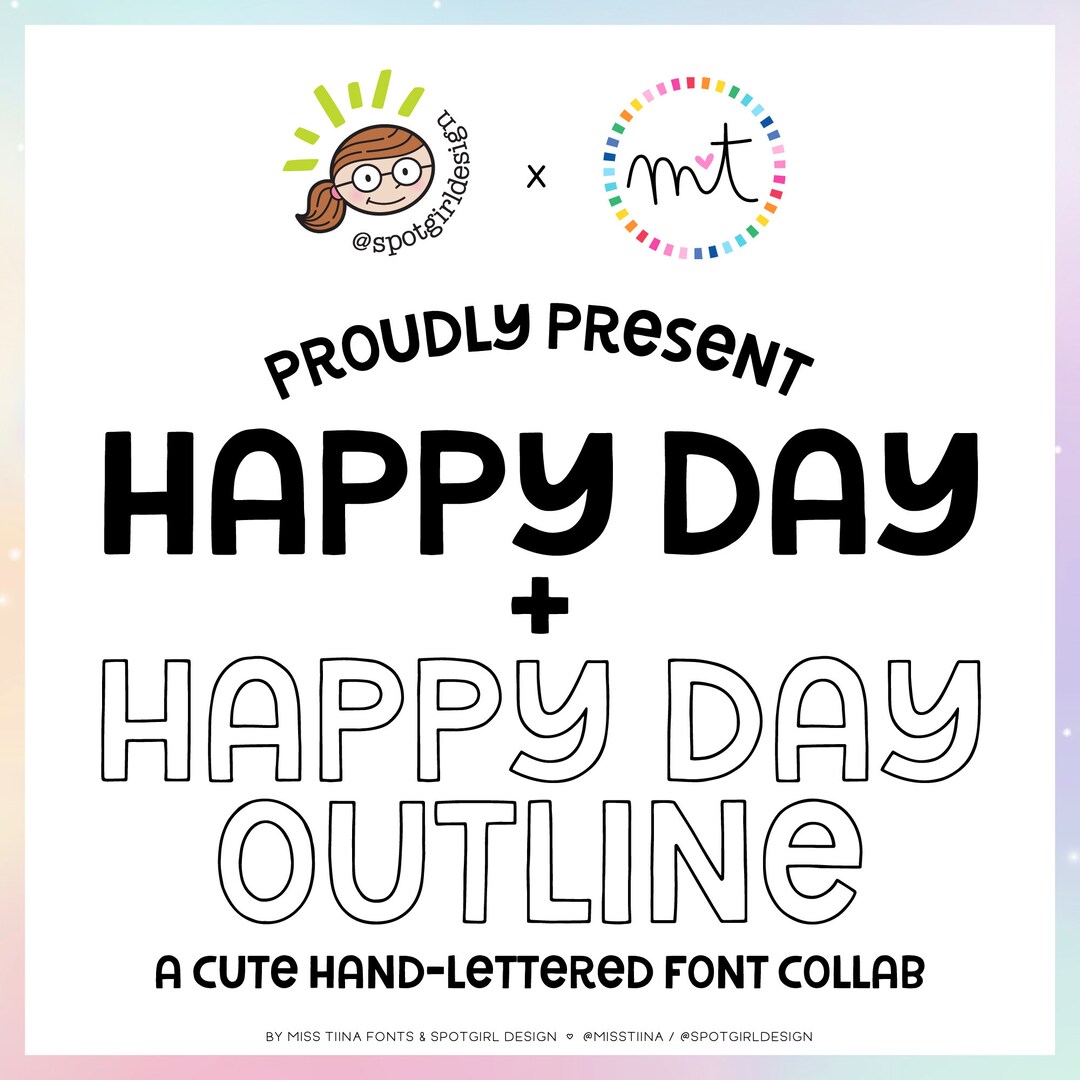 MTF Spotgirl Happy Day - Font Collaboration - Open Type .OTF + True ...