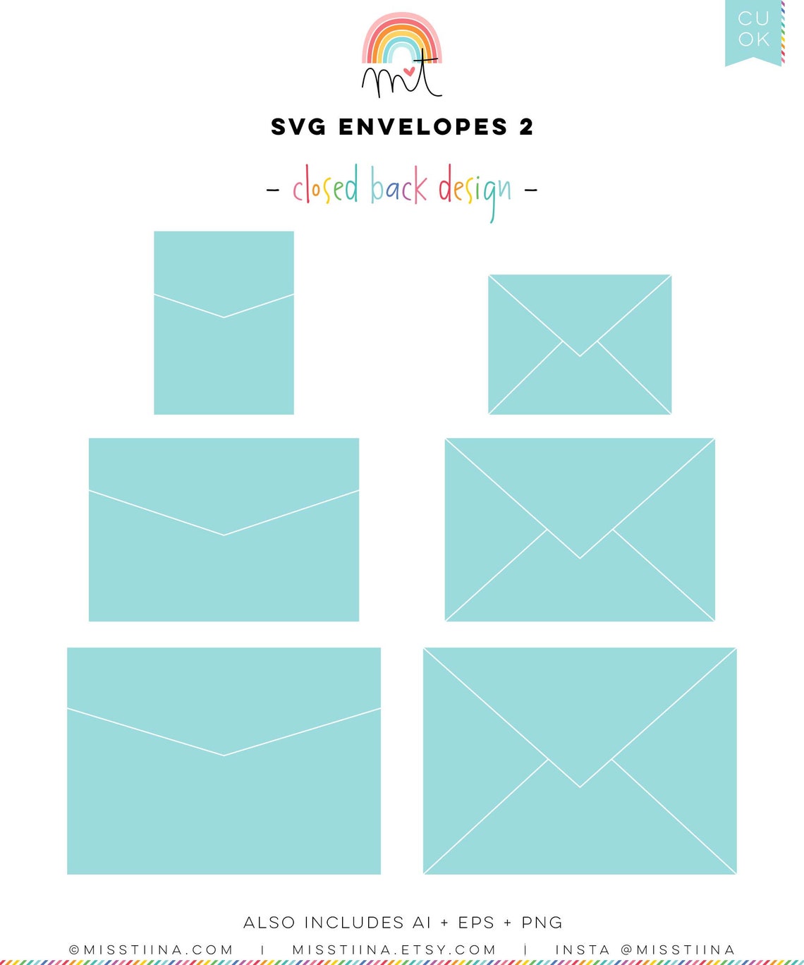 Envelopes 2 SVG Digital Die Cutting Files With Liners + Cards ...
