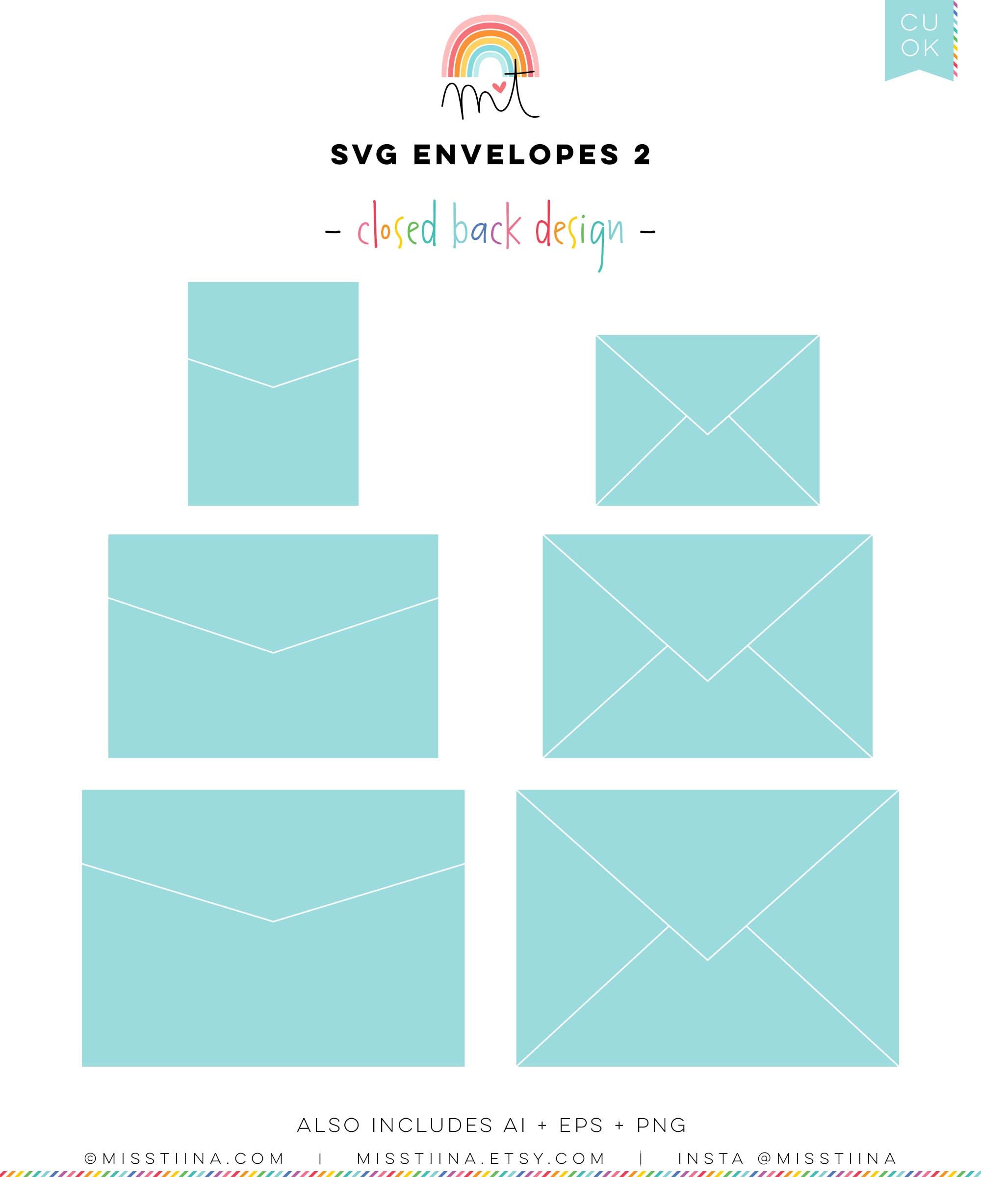 Envelopes 2 SVG Digital Die Cutting Files With Liners Cards - Etsy