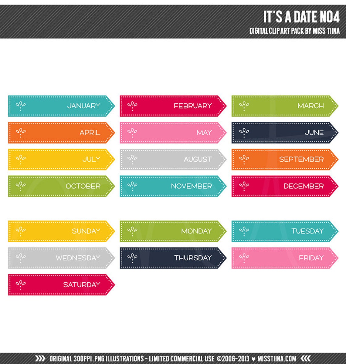 It's a Date No4 Digital Clipart Clip Art Illustrations - Etsy