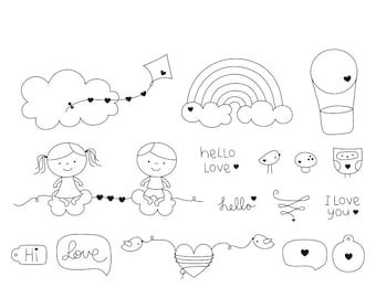 KPM Love Monsters Digital Clip Art COMBO - Etsy