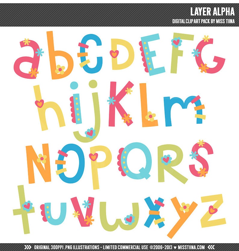 Layer Alphabet Digital Clipart Clip Art Illustrations - Instant ...