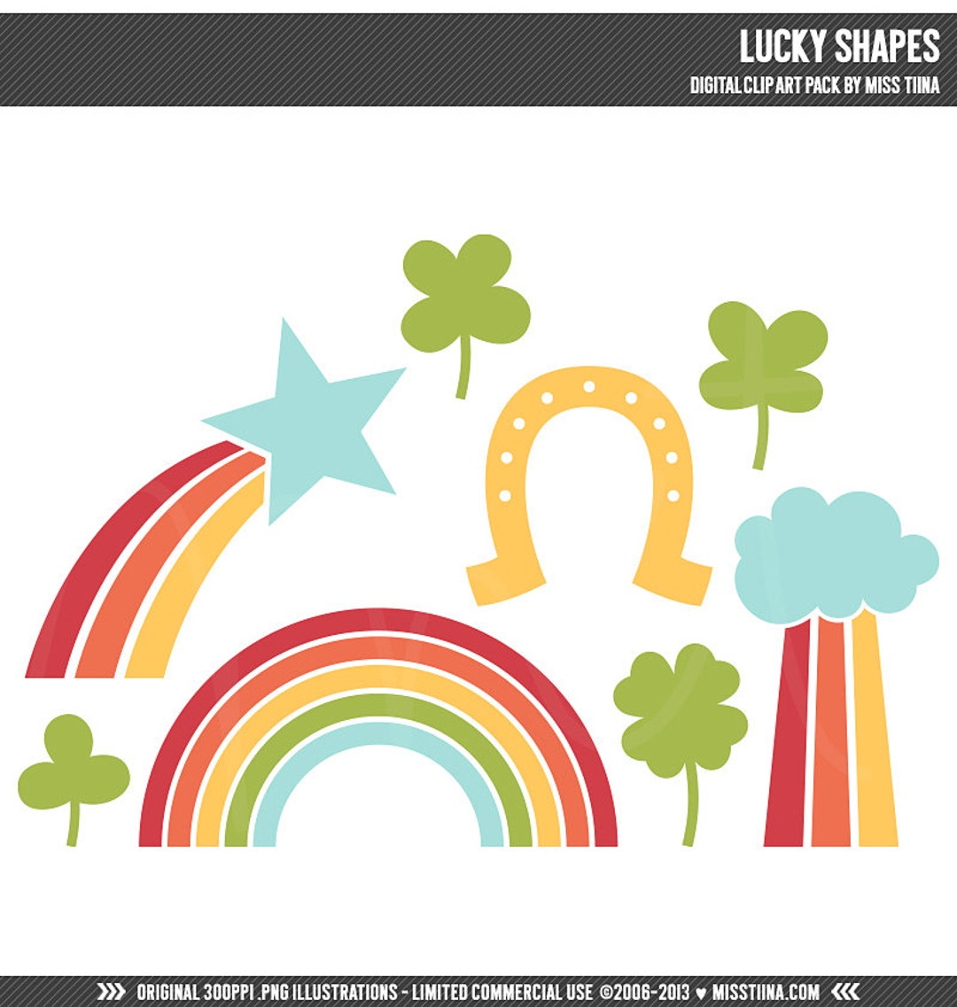 Lucky Shapes Digital Clipart Clip Art Illustrations - Instant Download ...