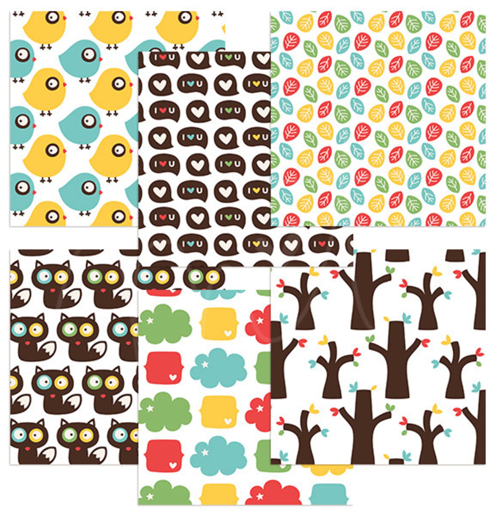 Forest Whimsy Digital Papers 12 Patterns for Scrapbooking - Etsy