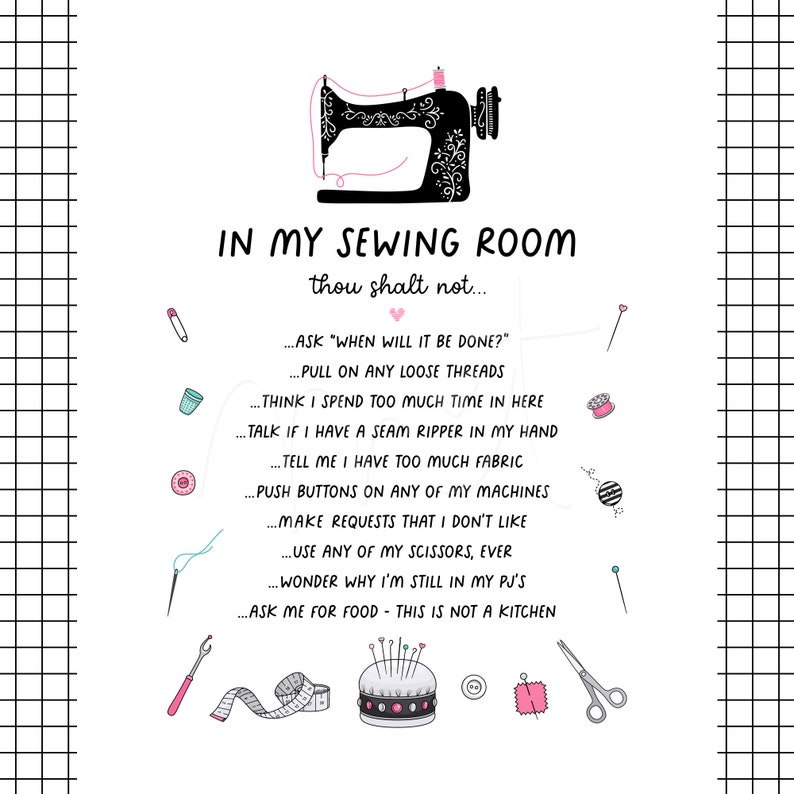Sewing Room Rules in My Sewing Room... DIY Printable Digital - Etsy