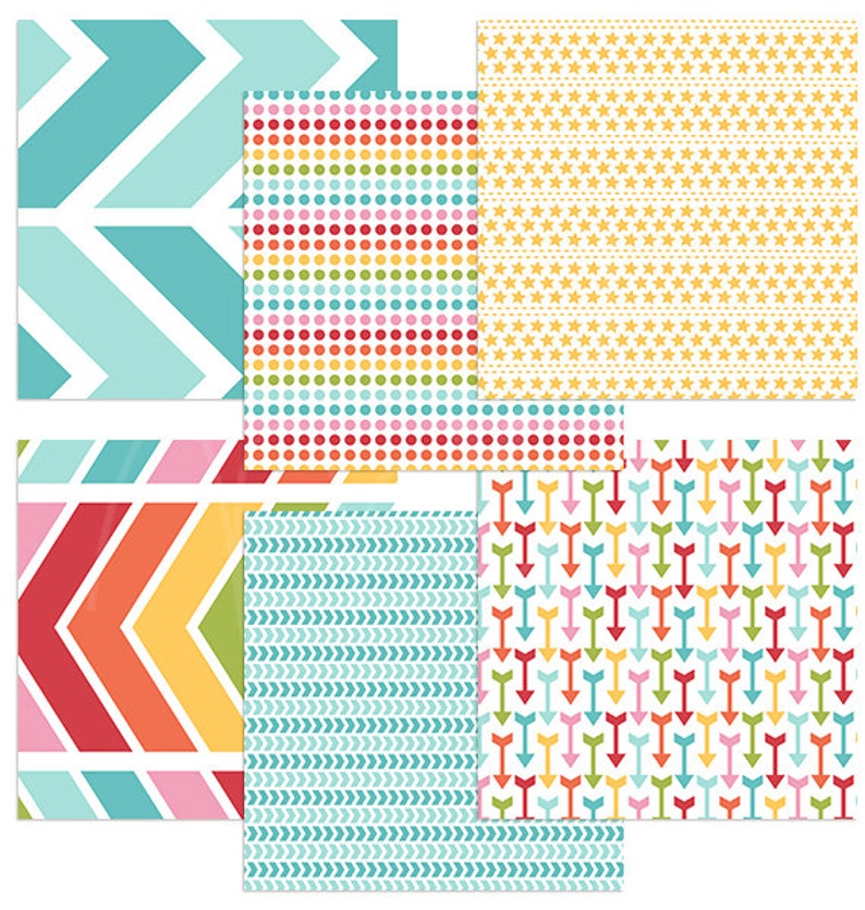 Everyday No2 Digital Papers - 12 Patterns for Scrapbooking, Cards ...