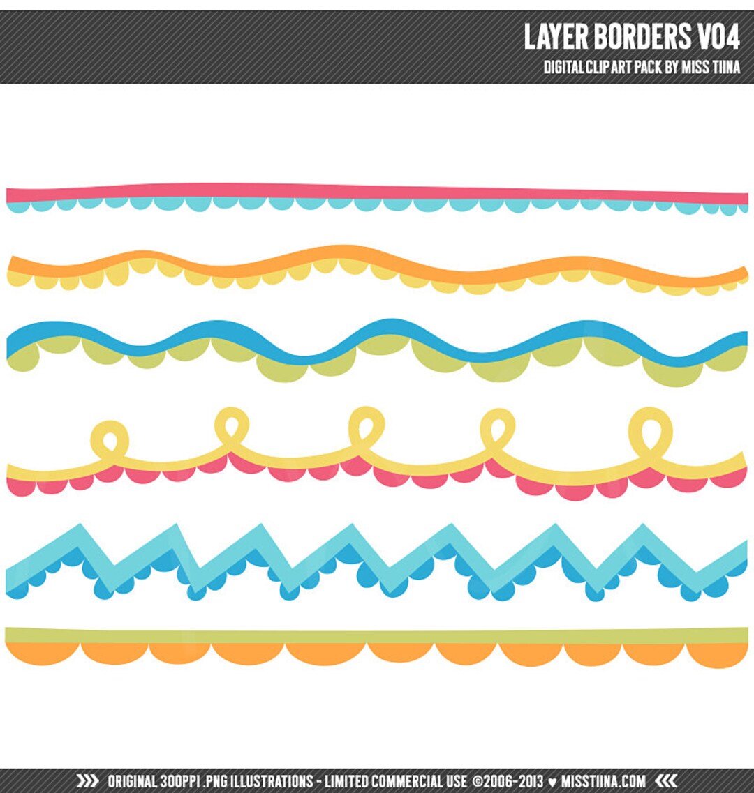 Layer Borders Vo4 Digital Clipart Clip Art Illustrations - Instant ...