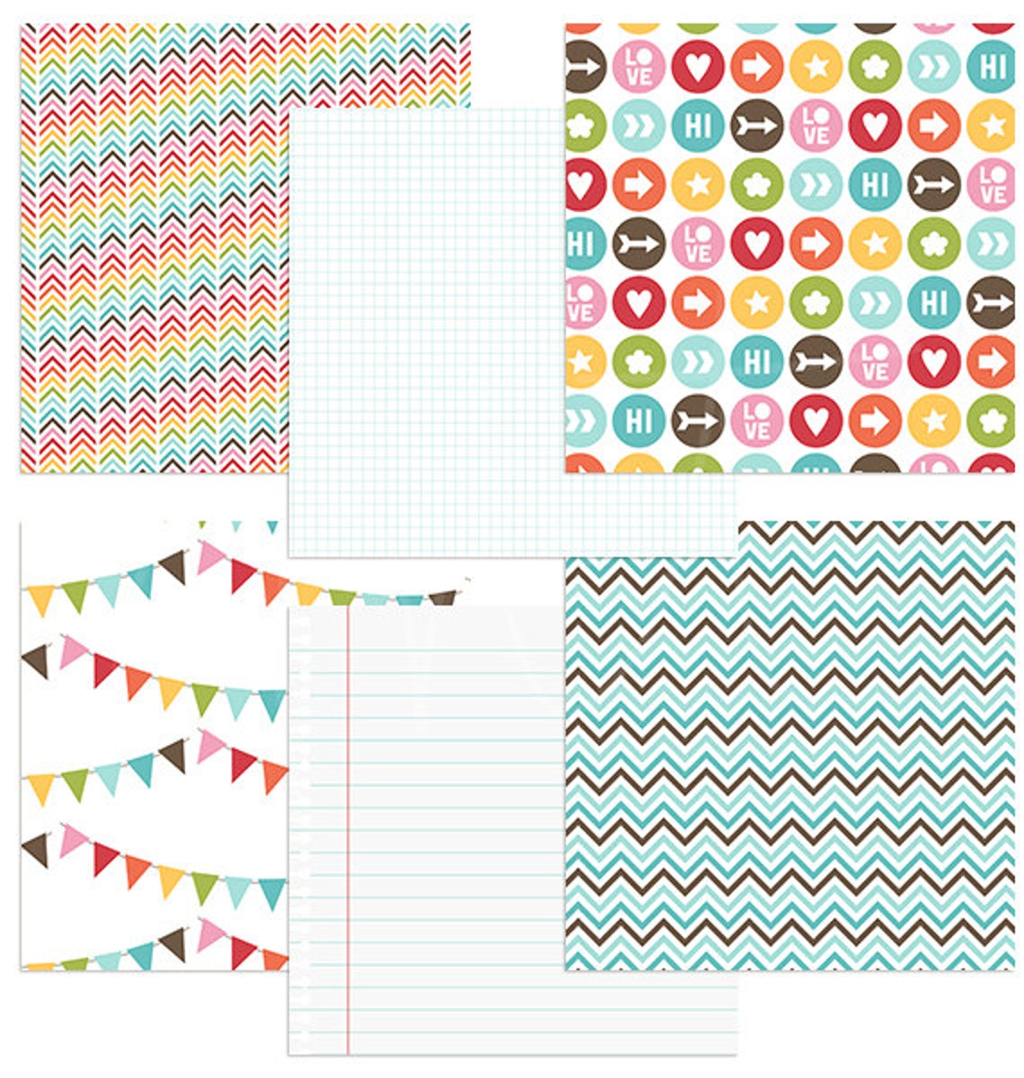 Everyday No1 Digital Papers - 12 Patterns for Scrapbooking, Cards ...