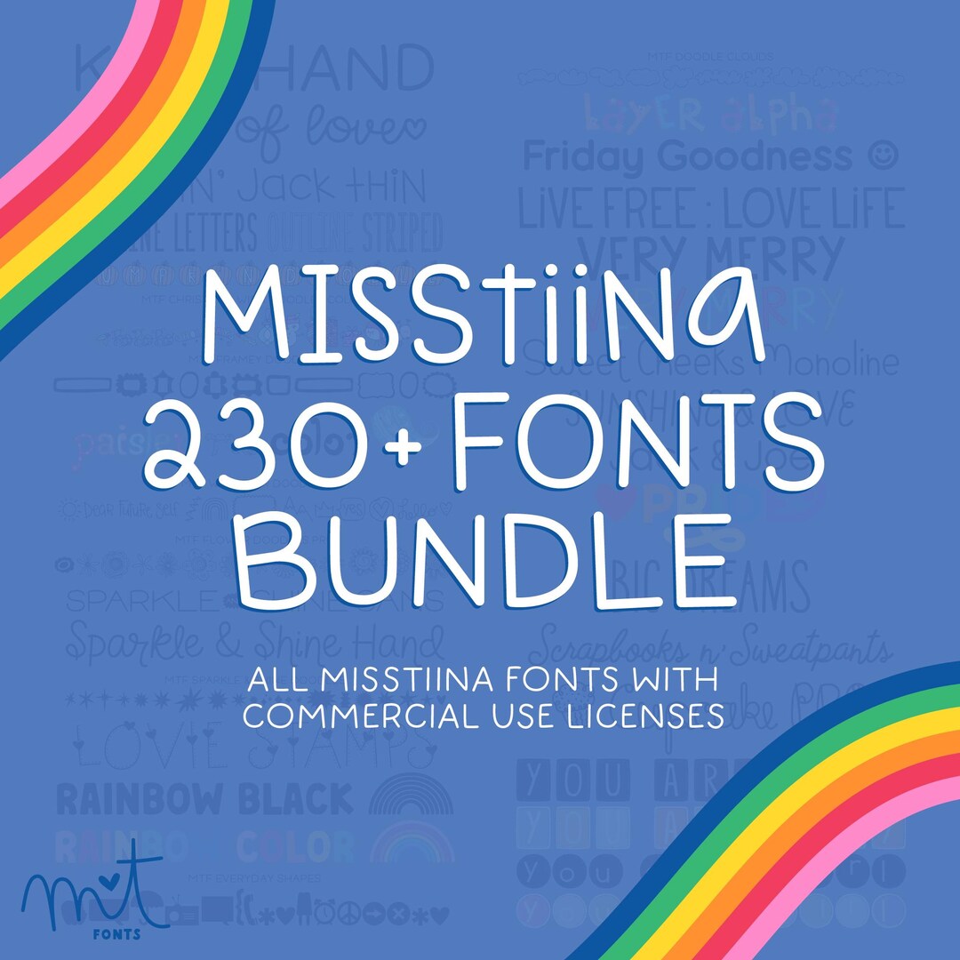 230 Fonts Bundle, Planner Fonts, Cricut Fonts, Procreate Fonts, Canva ...