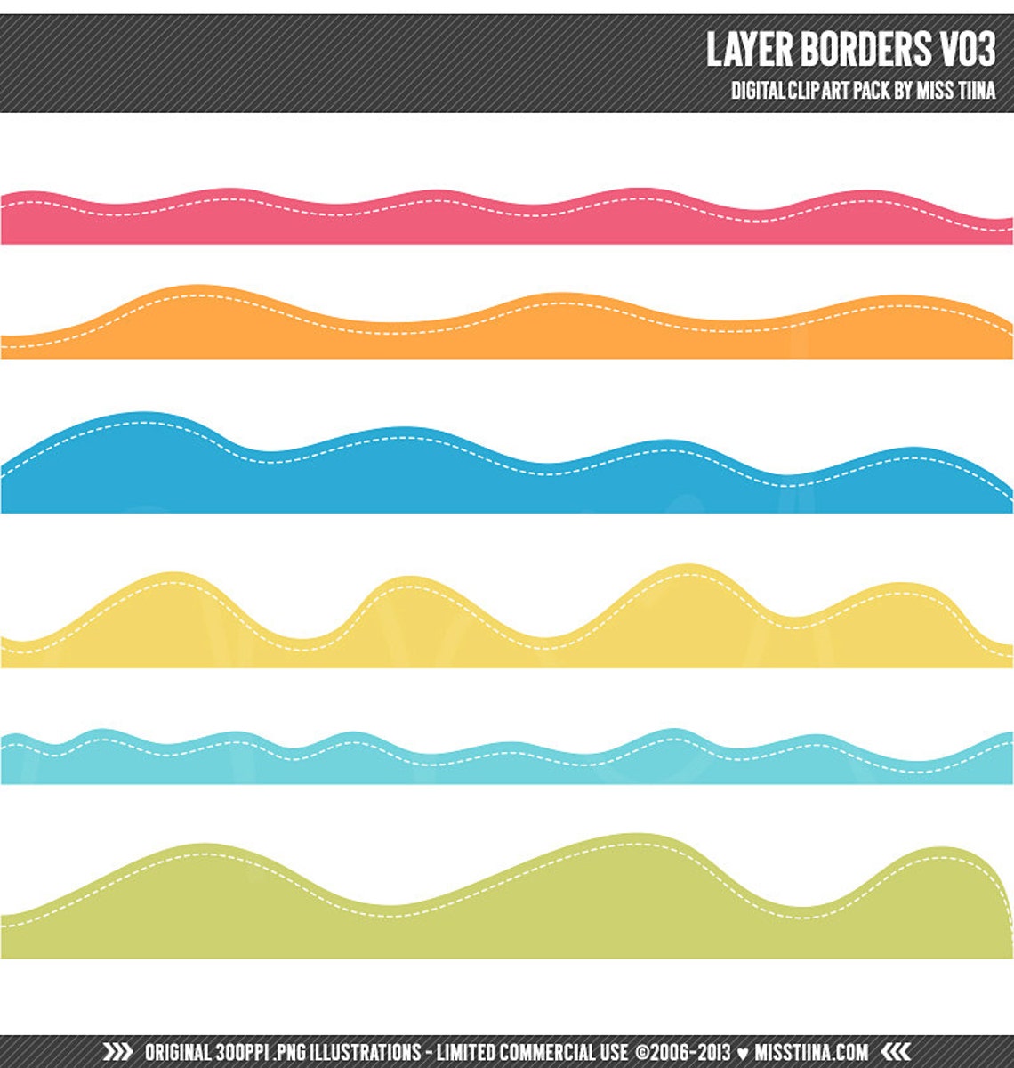 Layer Borders Vo3 Digital Clipart Clip Art Illustrations | Etsy