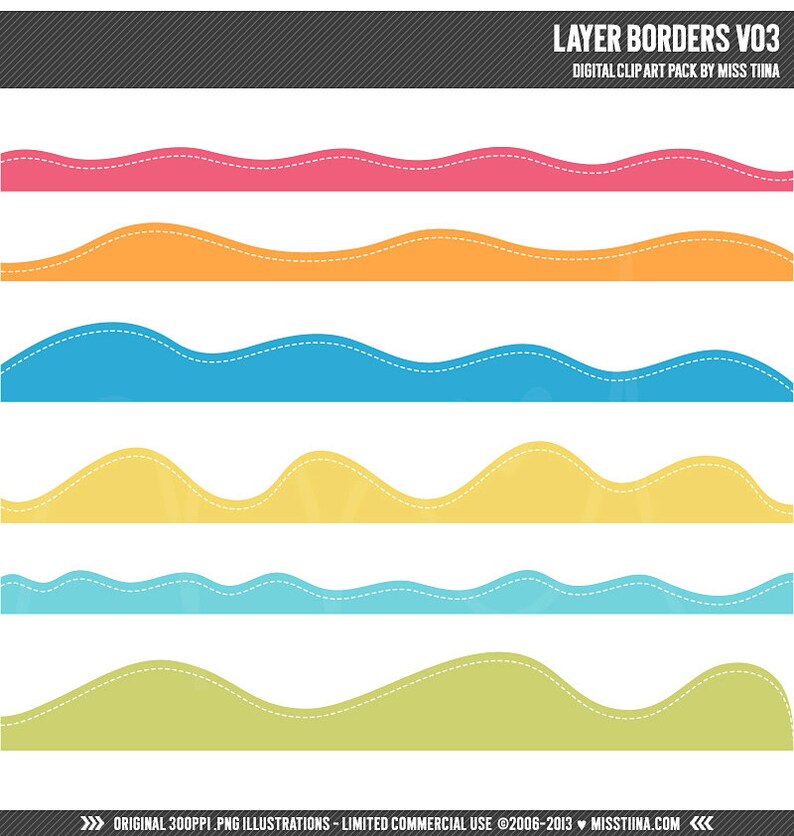 Layer Borders Vo3 Digital Clipart Clip Art Illustrations - Etsy