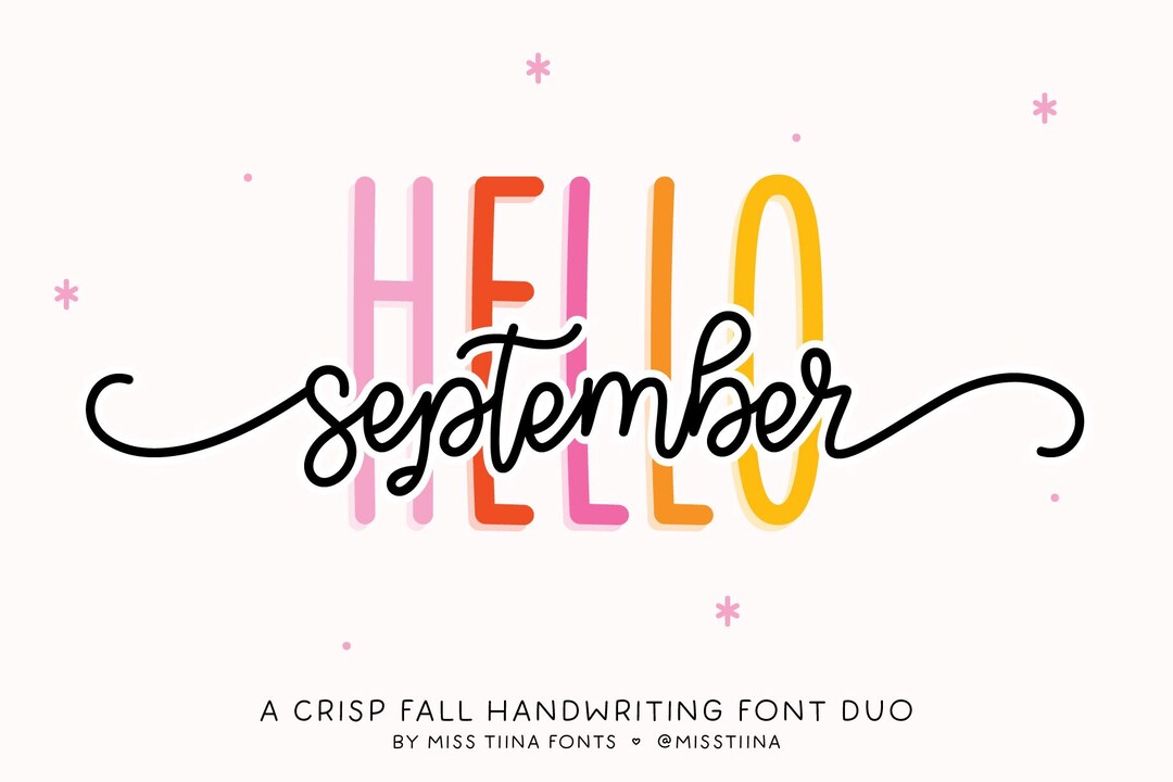 MTF Hello September Font Duo - Handwritten Script Font, Silhouette Font ...