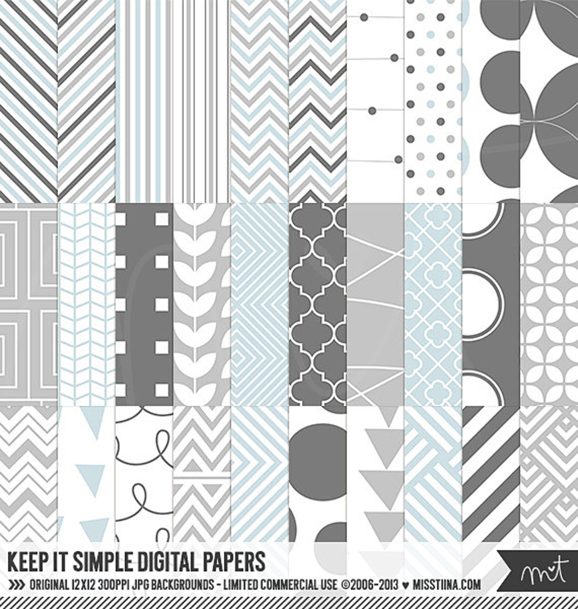 Keep It Simple Digital Papers 30 Patterns for Scrapbooking - Etsy