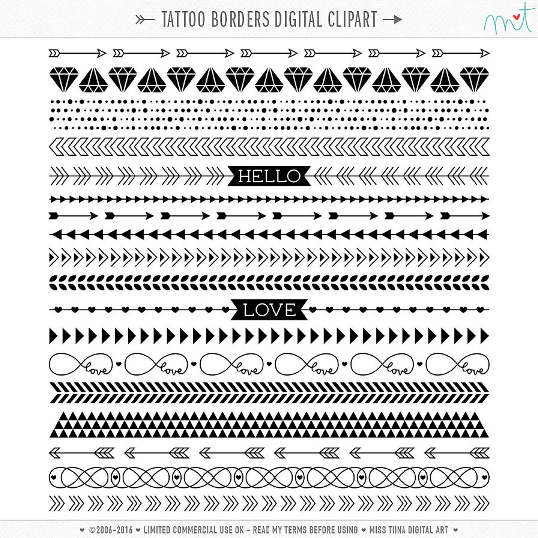 Tattoo Borders Digital Clipart Clip Art Illustrations - Instant ...