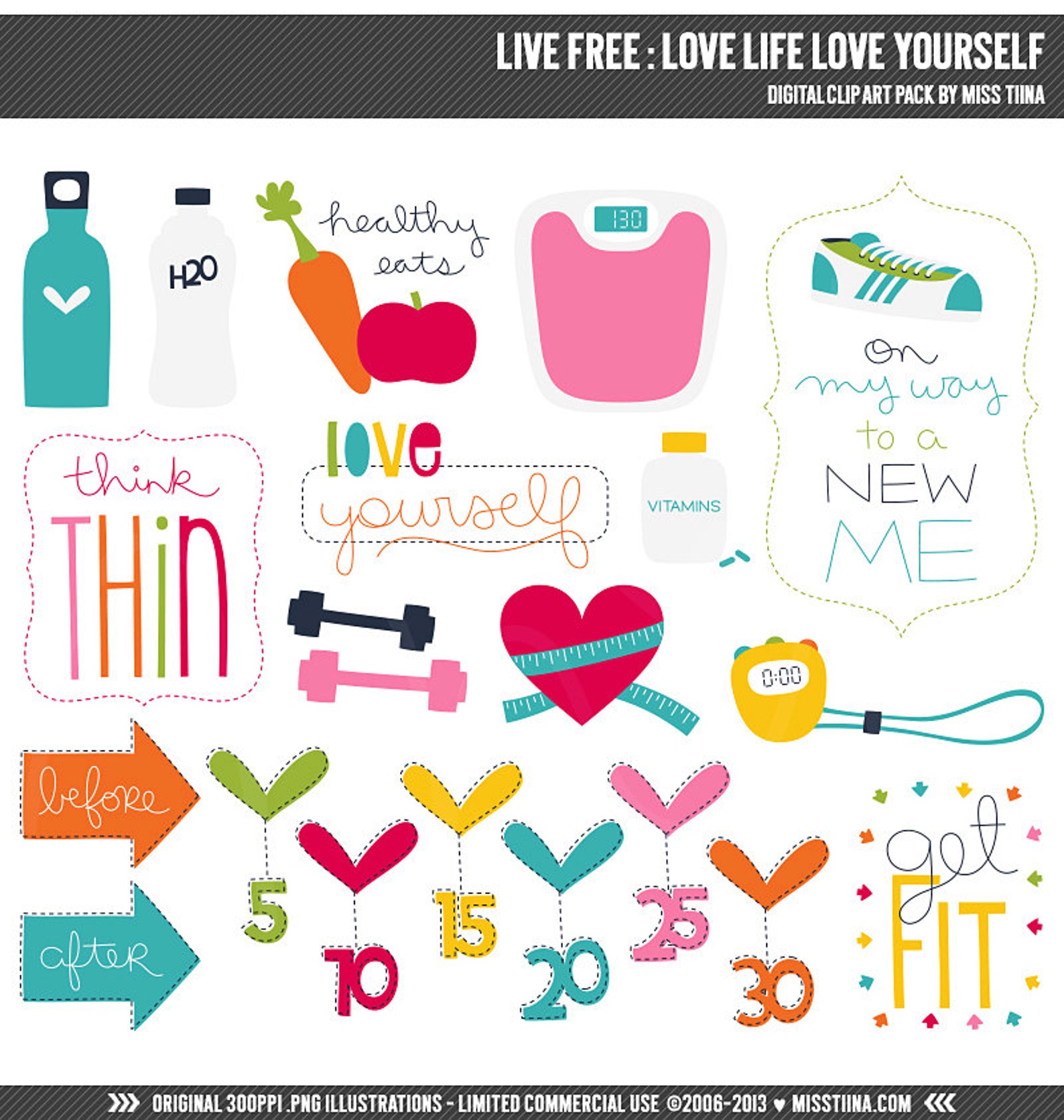 Live Free : Love Life Love Yourself Digital Clipart Clip Art - Etsy