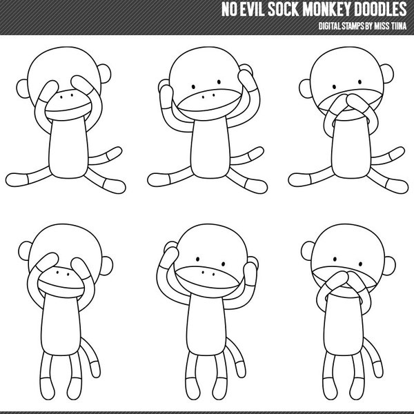 Sock Monkey Clip Art - Etsy