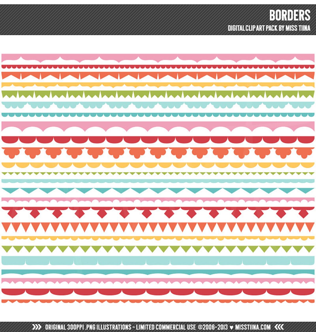 Borders Digital Clipart Clip Art Illustrations - Instant Download ...