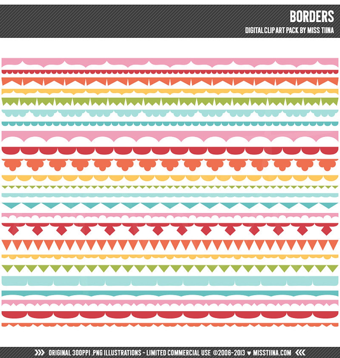 Borders Digital Clipart Clip Art Illustrations Instant | Etsy