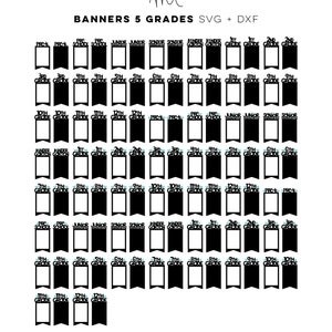 Banners 5 - Grades School Graduation Photo Templates 204 SVG DXF + Ai ...