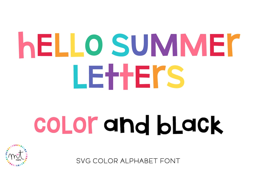 MTF Hello Summer SVG Color Font Open Type - Miss Tiina Fonts - Etsy