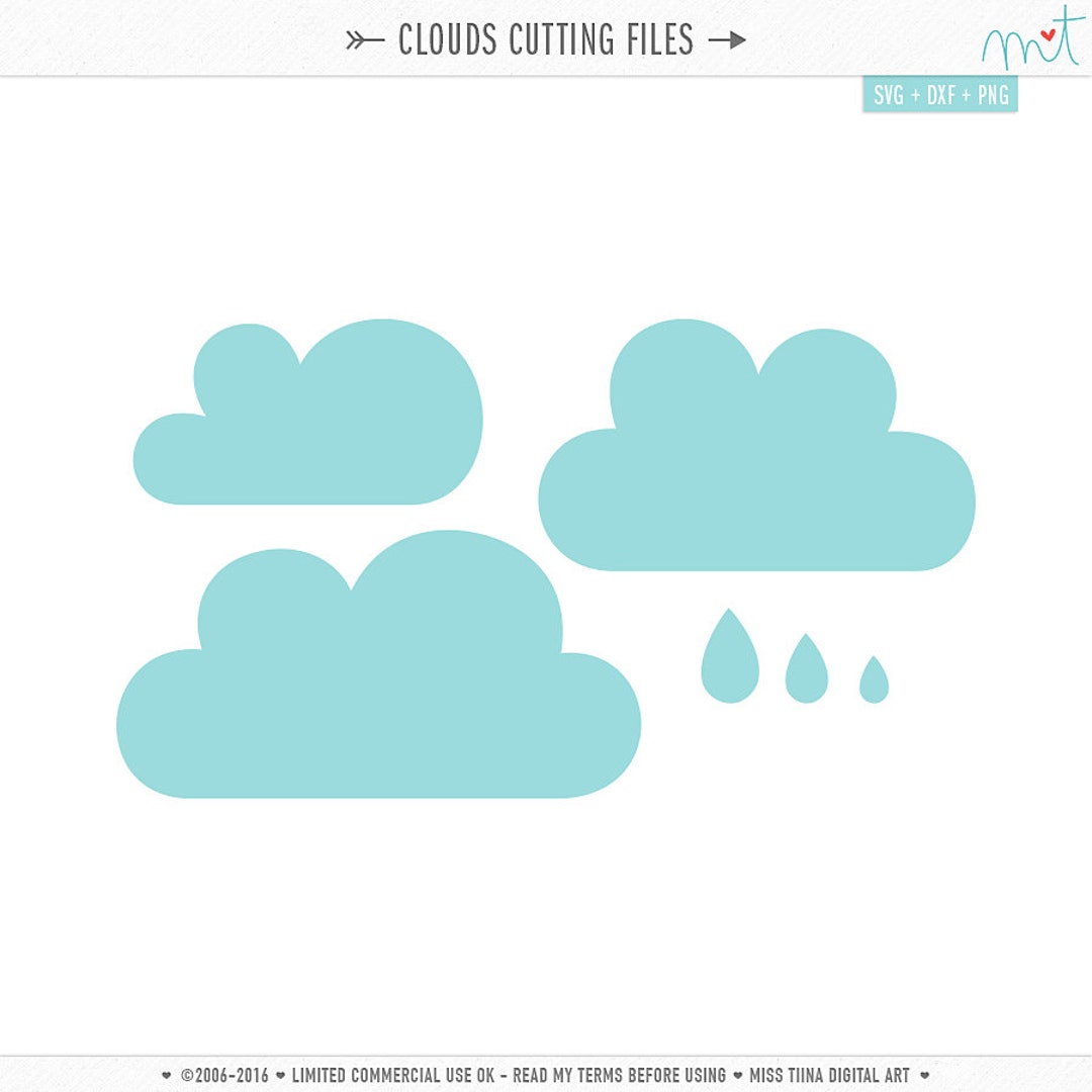 Clouds SVG DXF Digital Die Cut Files for Cutting Machines, Card Making ...