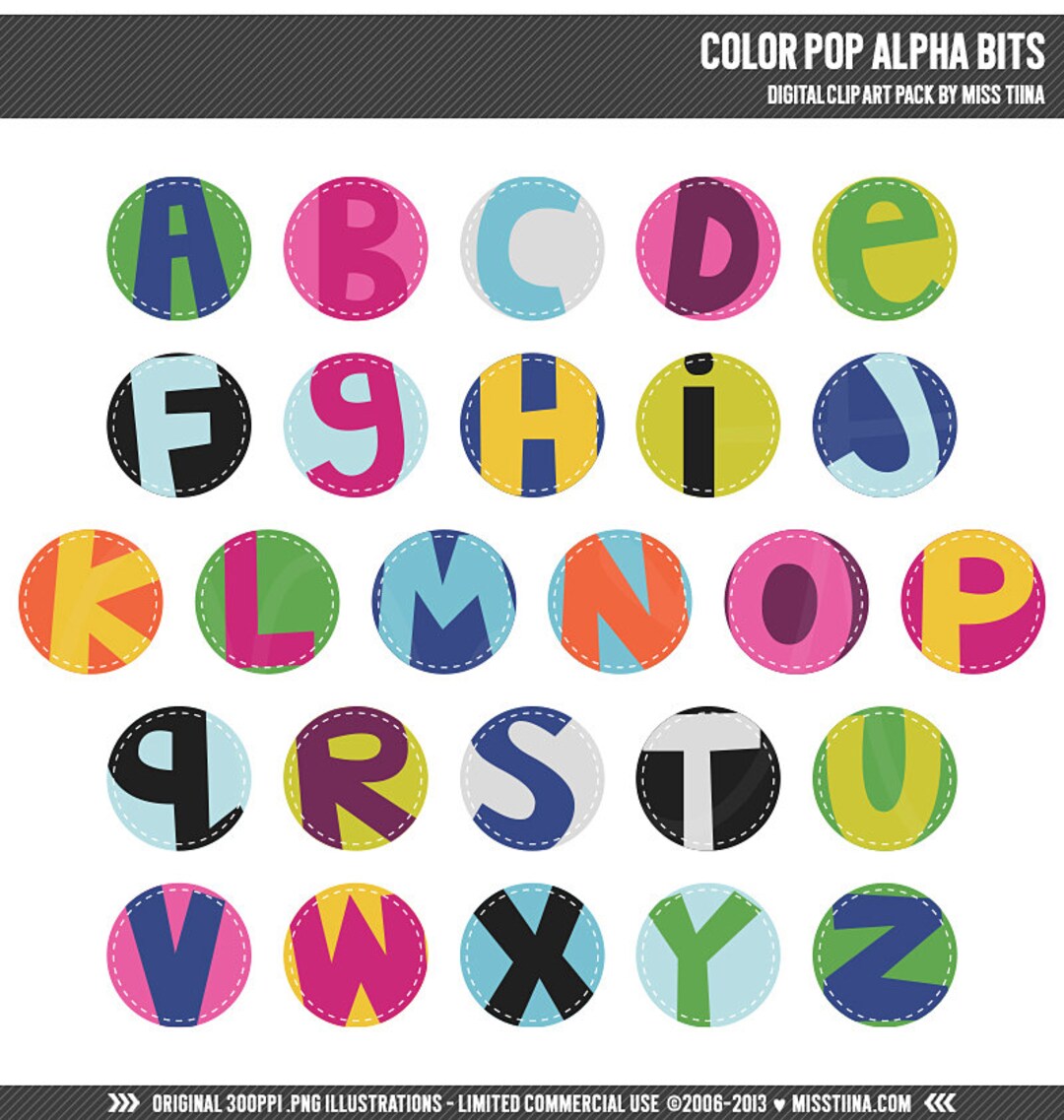 Color Pop Alphabet Bits Digital Clipart Clip Art Illustrations ...