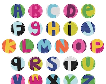 Color Pop Alphabet Tabs Digital Clipart Clip Art Illustrations | Etsy