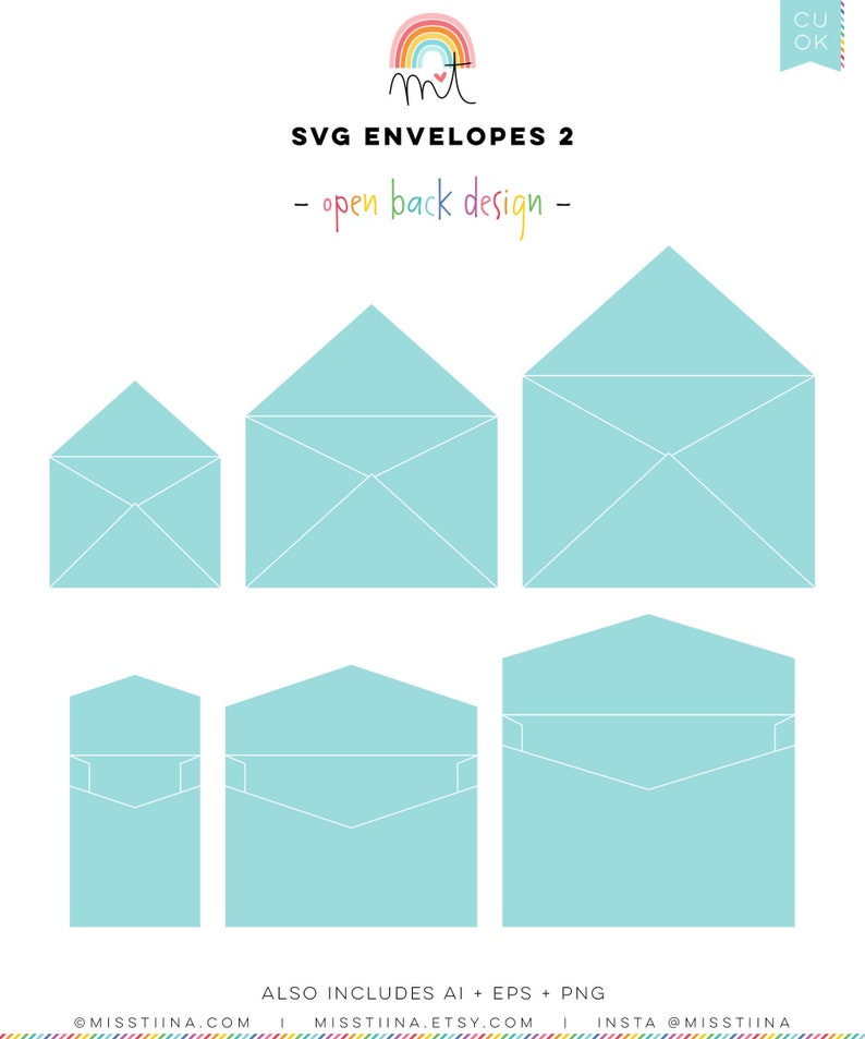 Envelopes 2 SVG Digital Die Cutting Files With Liners Cards - Etsy