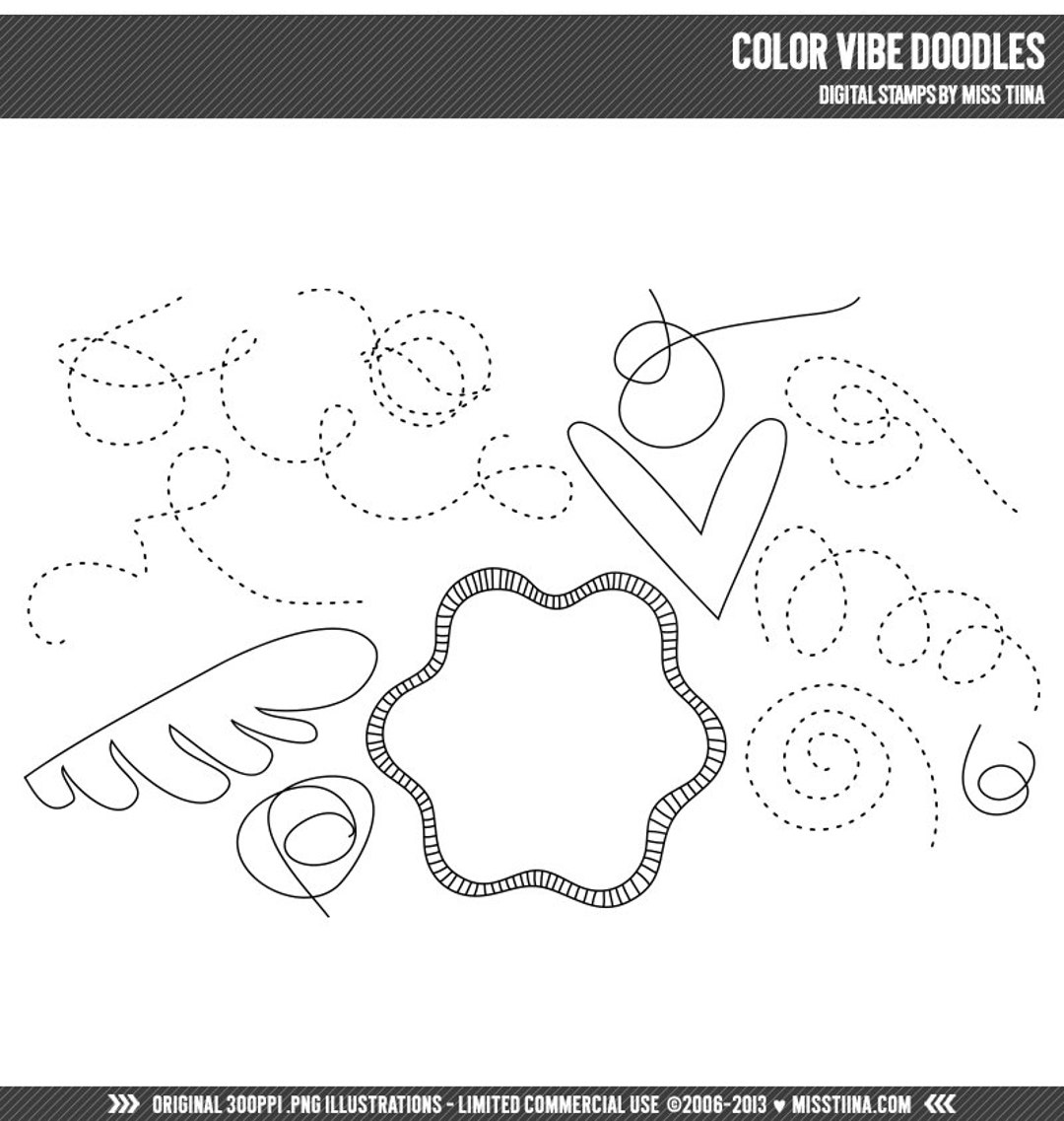 Color Vibe Doodles Digital Stamps Clipart Clip Art Illustrations ...