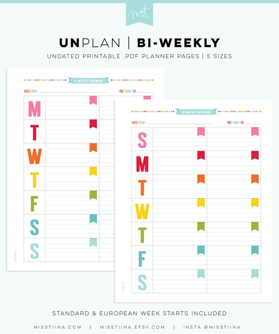 Fun Printable Weekly Calendar