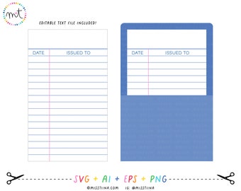 Digital Library Card Svg - Etsy
