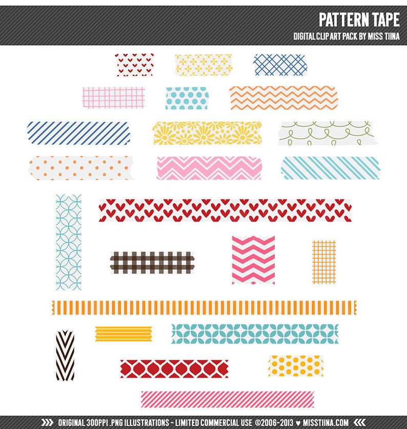 Pattern Tape Digital Clipart Clip Art Illustrations - Instant Download ...