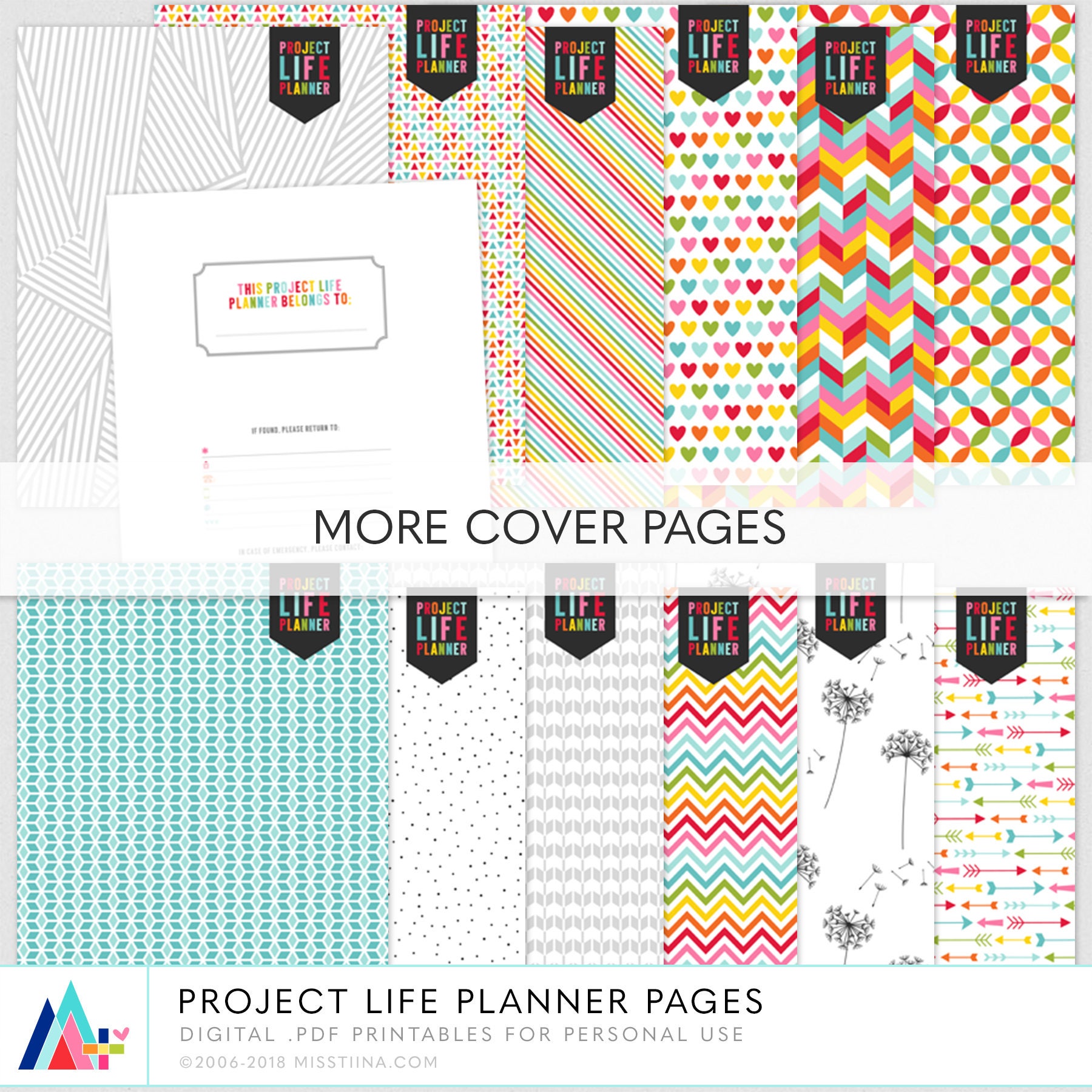 Project Life Planner Page Printables PDF - 5 Sizes - 70 Layouts A-Z ...
