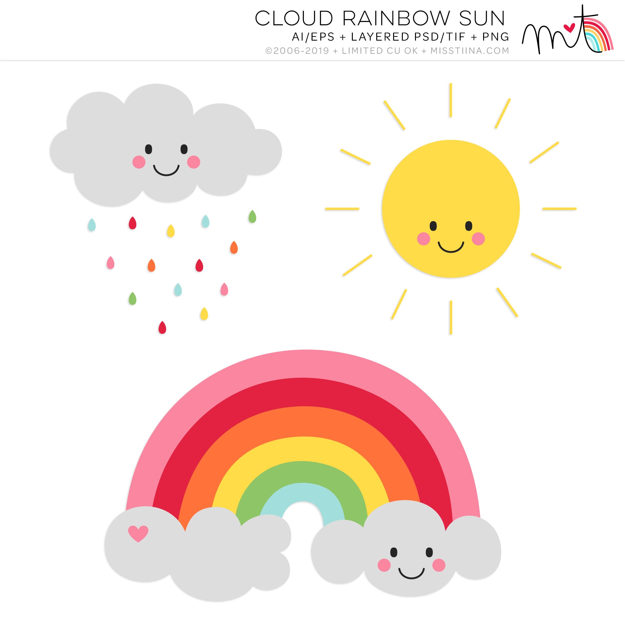 Sun Cloud Rainbow Clipart