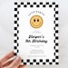 Smiley Face Checkered Birthday Invitation, Black and White Checkered ...