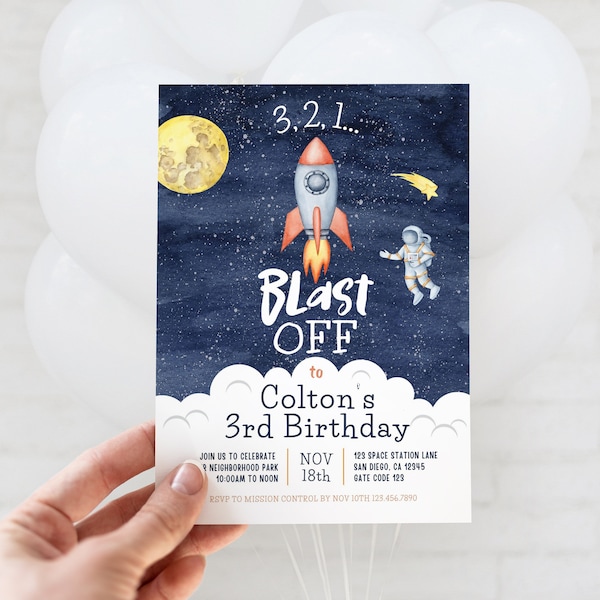 Blast off Birthday - Etsy