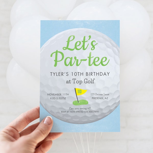EDITABLE Golf Party Invitation Let's Par-tee Men's - Etsy Canada
