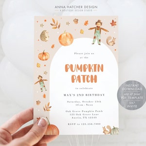 Fall Theme Invitation Pumpkin Patch Invitation Fall Birthday - Etsy