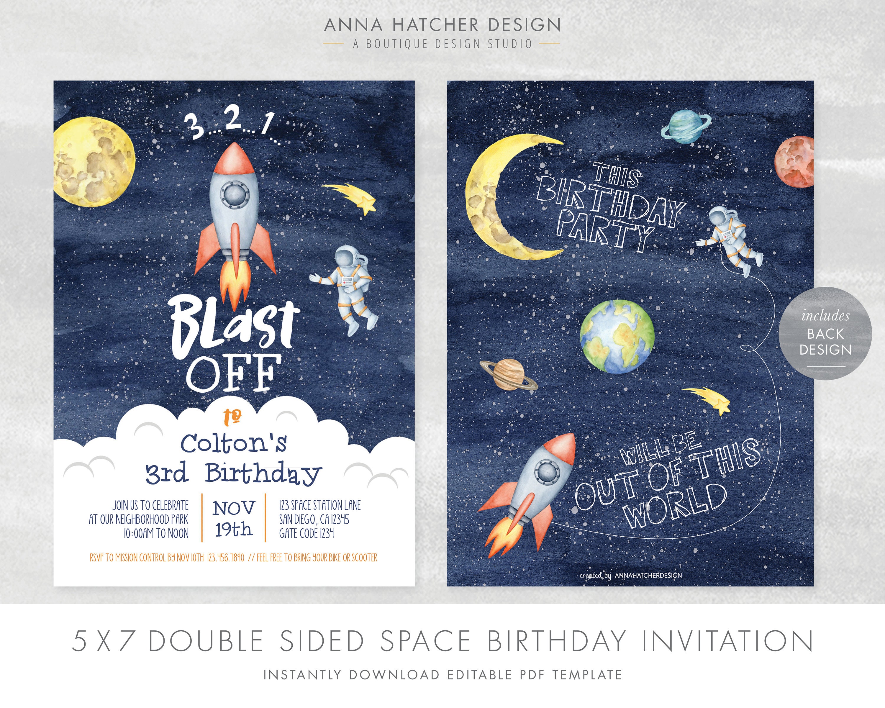 3rd 4th 3 2 1 Blast Off 5th Planets 2nd Rocketship 6th Space Birthday ...