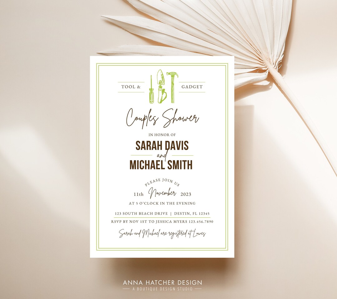 Tool Couples Wedding Shower Invitation, Tool and Gadget, Tool and ...
