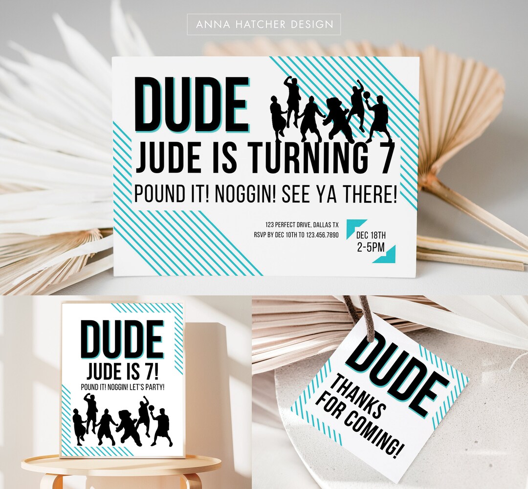 Dude Perfect Invitation, Dude Perfect Birthday Party Bundle Package ...
