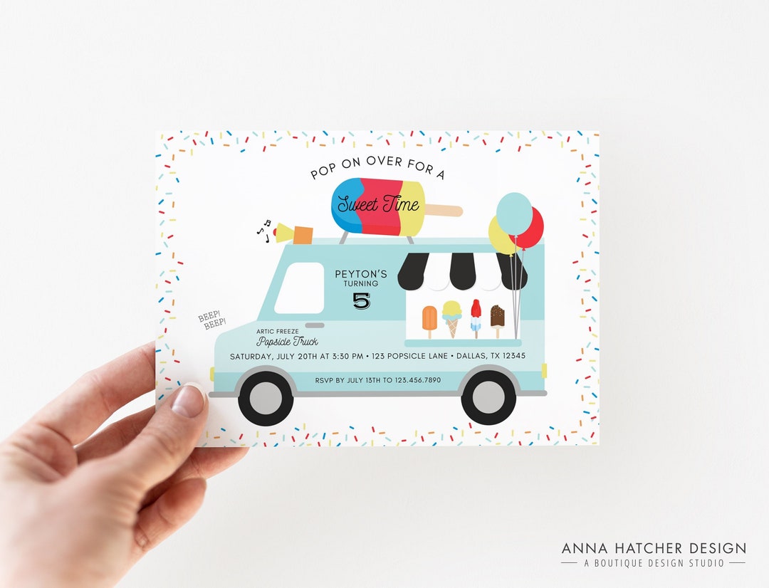 Popsicle Birthday Party Invitation, Pop on Over Popsicle Party Editable ...